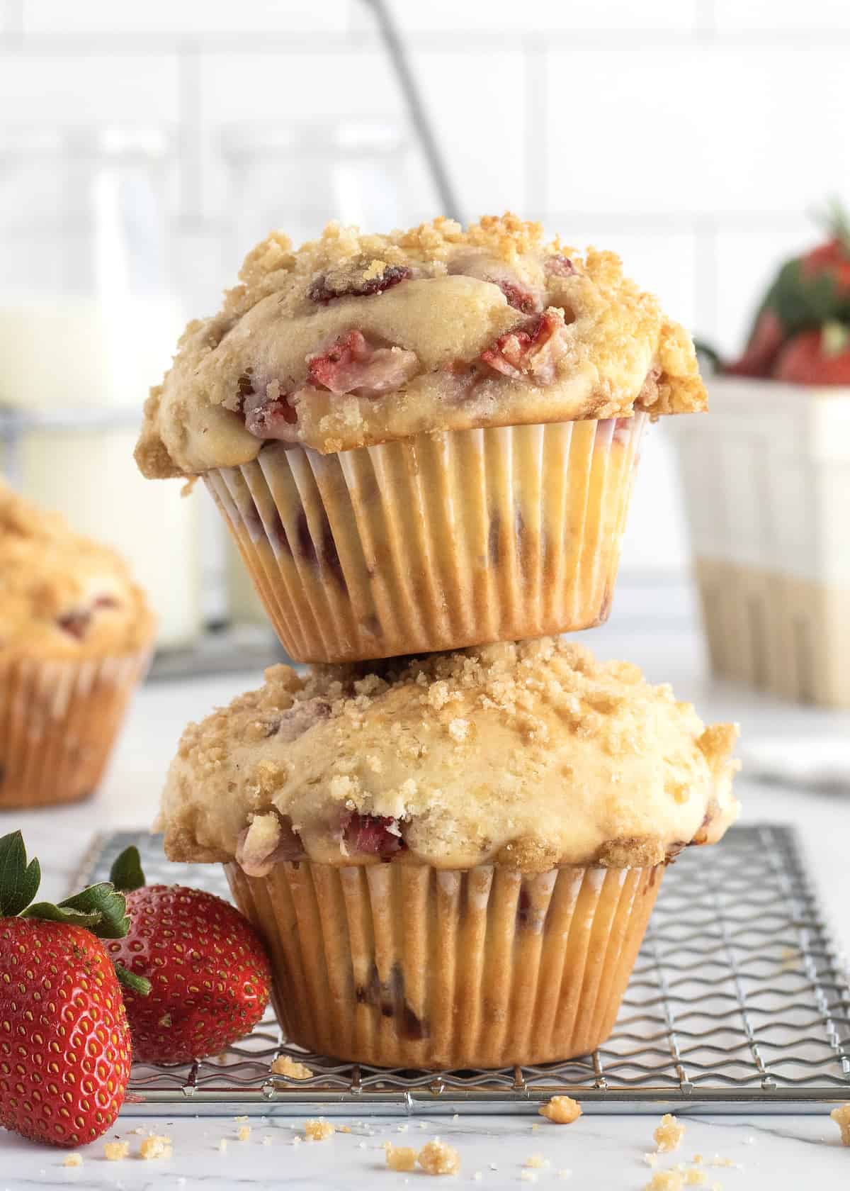 Strawberry Streusel Muffins - The BakerMama