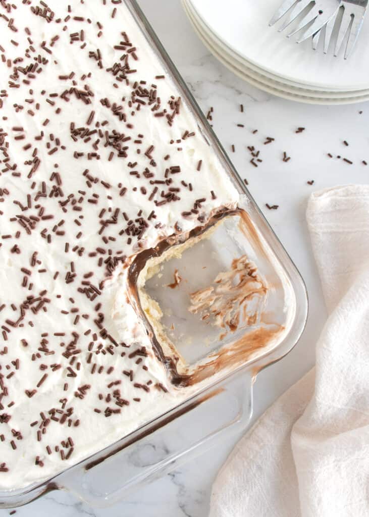 Layered Chocolate Pudding Dessert - The BakerMama