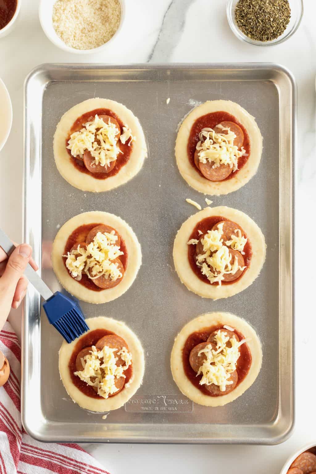 Mini Pepperoni Calzones - The BakerMama