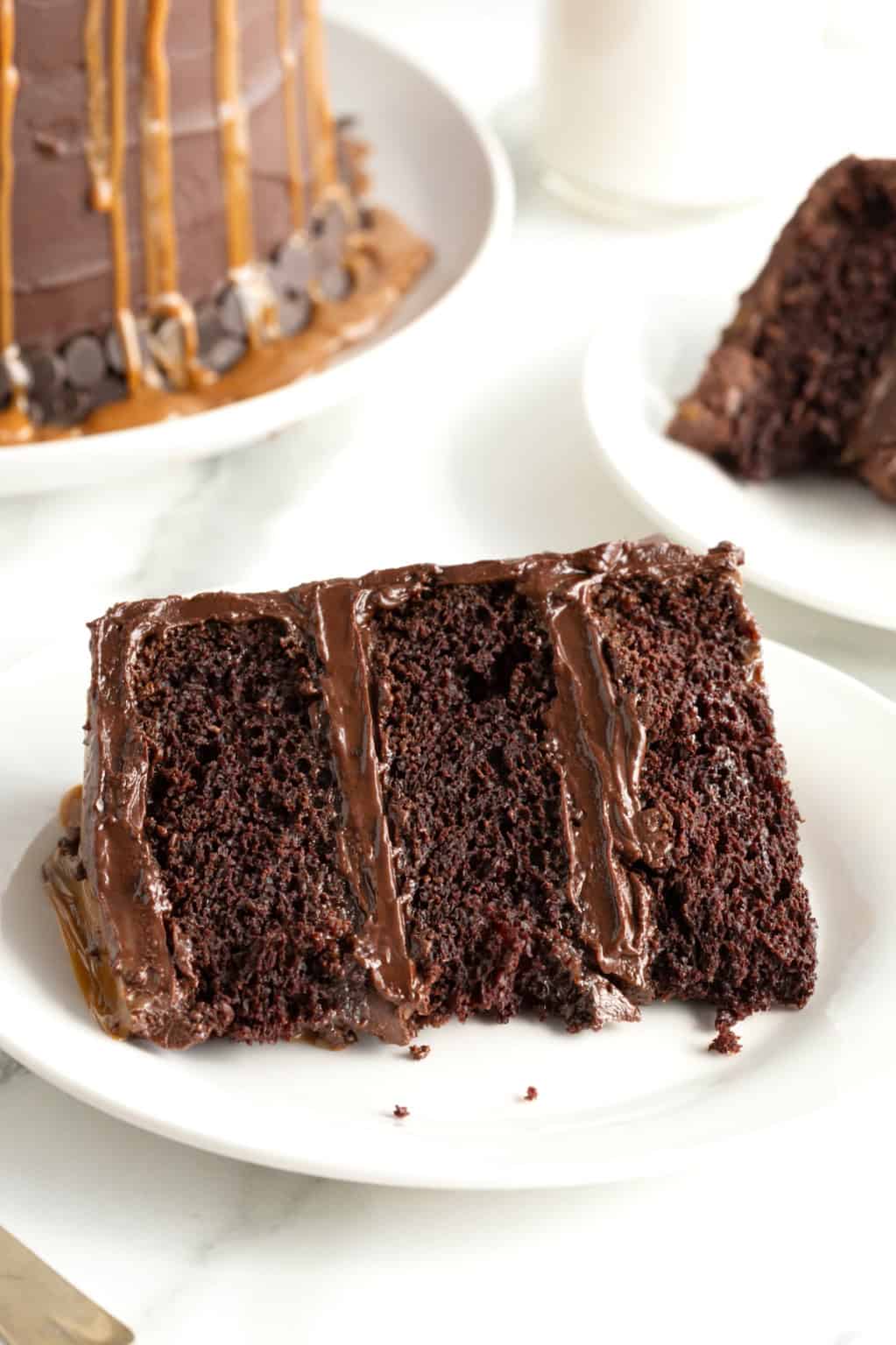 Fudge Caramel Stout Cake - The BakerMama