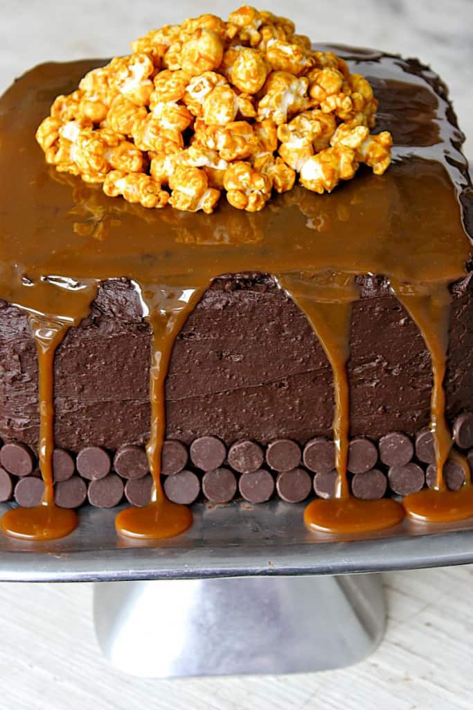 Fudge Caramel Stout Cake - The BakerMama