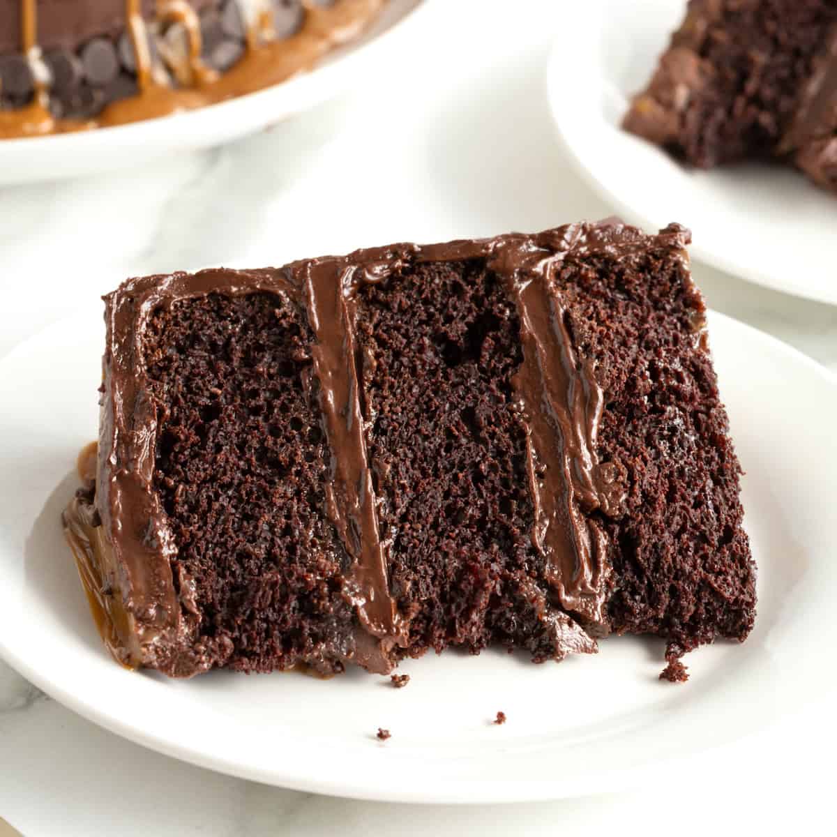 Fudge Caramel Stout Cake - The BakerMama