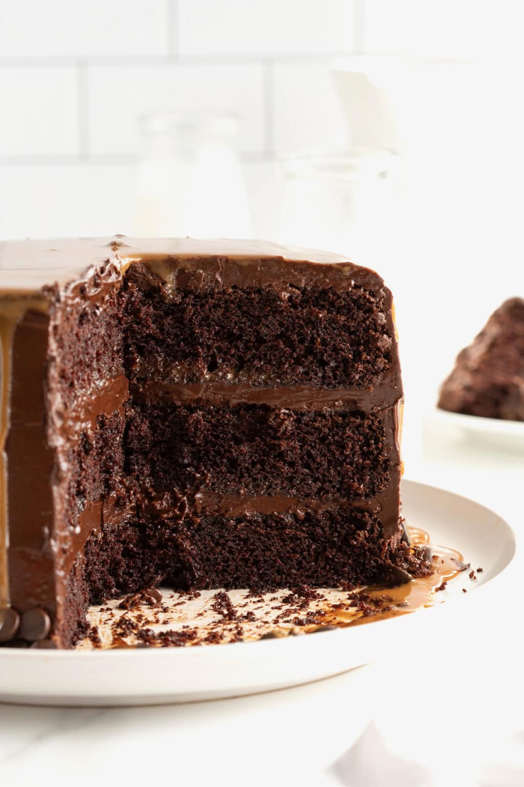 Fudge Caramel Stout Cake - The BakerMama