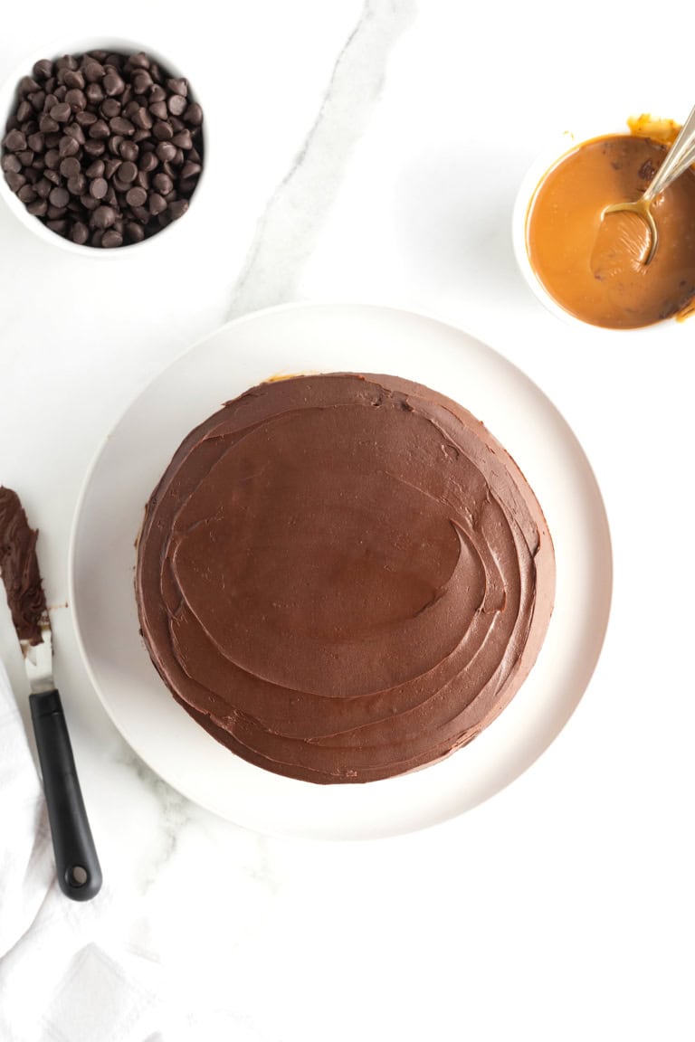 Fudge Caramel Stout Cake - The BakerMama