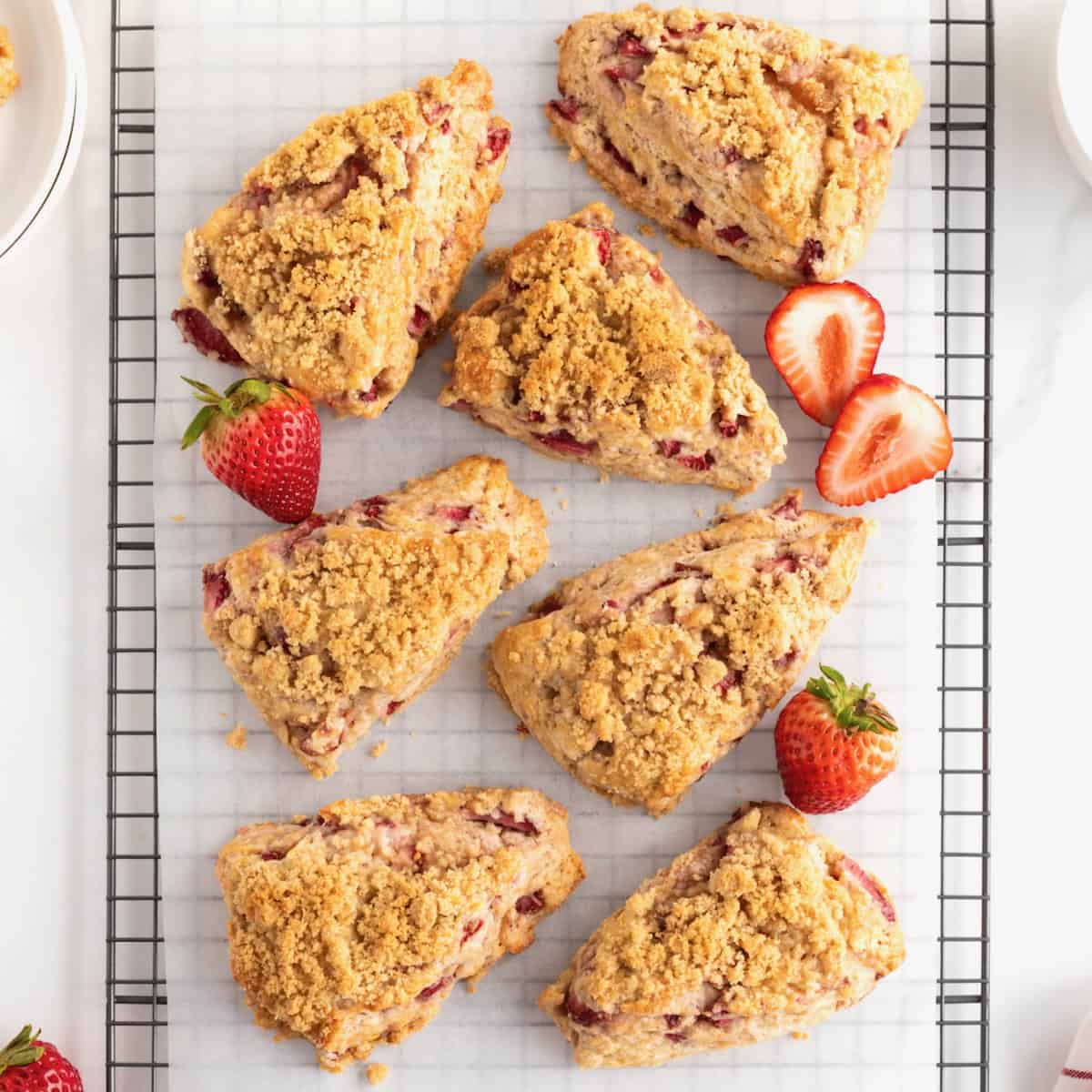 Strawberry Streusel Scones - The BakerMama