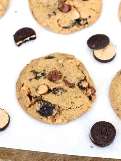 Peanut Butter Oreo Overload Cookies - The BakerMama