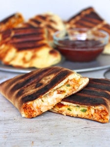 Grilled BBQ Chicken Calzones - The BakerMama