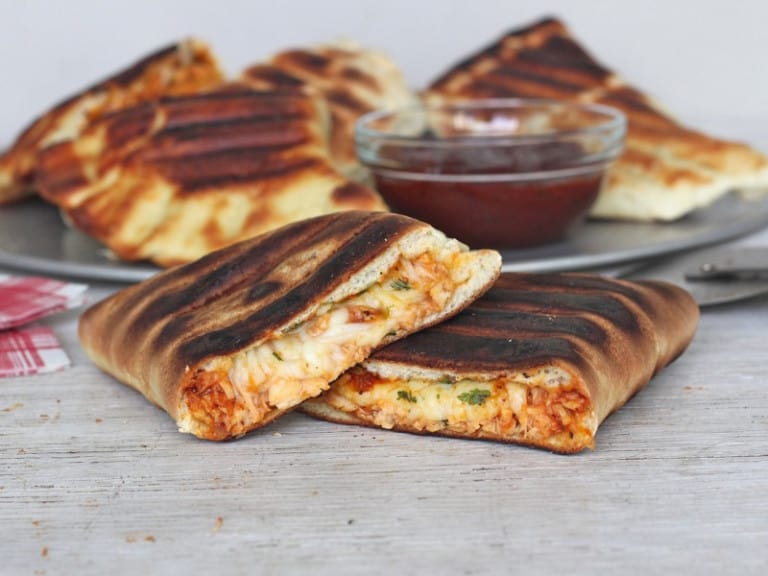 Grilled BBQ Chicken Calzones - The BakerMama