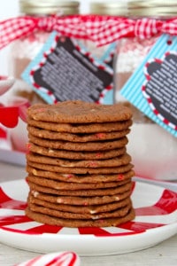 Peppermint Hot Cocoa Cookies in a Jar - The BakerMama