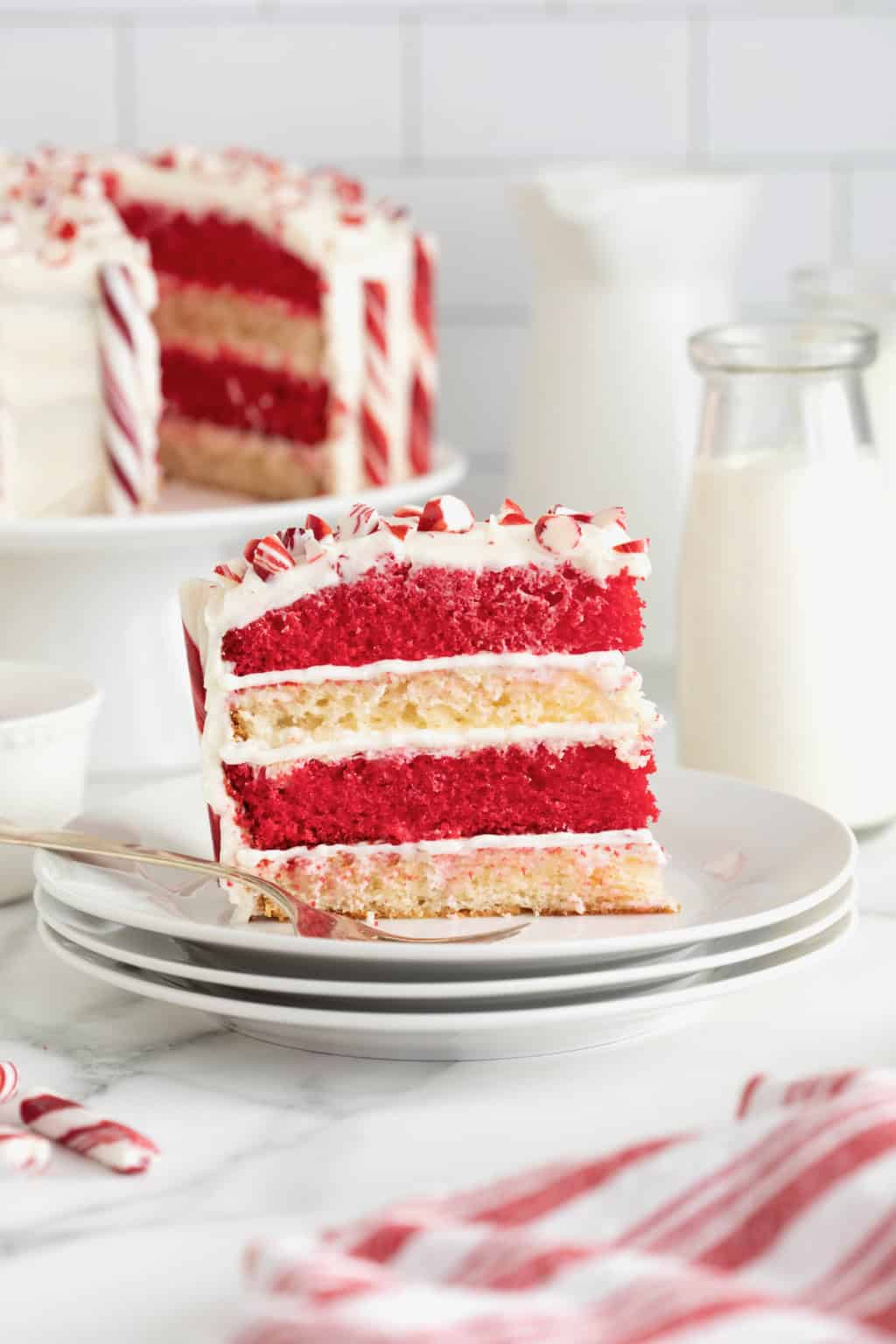 Candy Cane Cake - The BakerMama