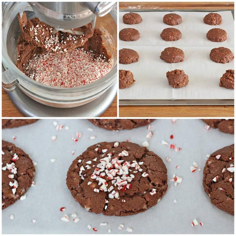 Chocolate Peppermint Crunch Cookies - The BakerMama