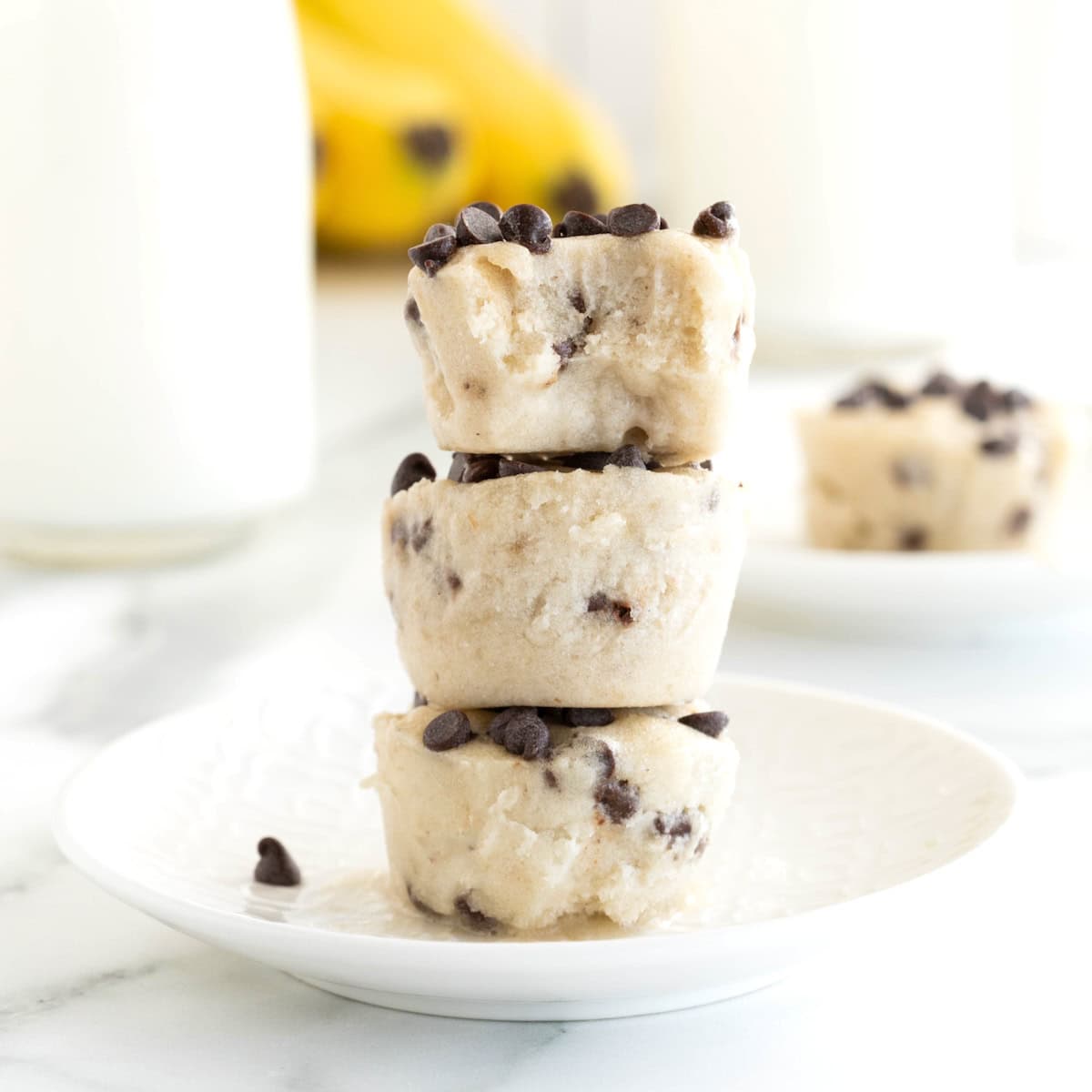 Two-Ingredient Banana Chocolate Chip Ice Cream Bites - The BakerMama