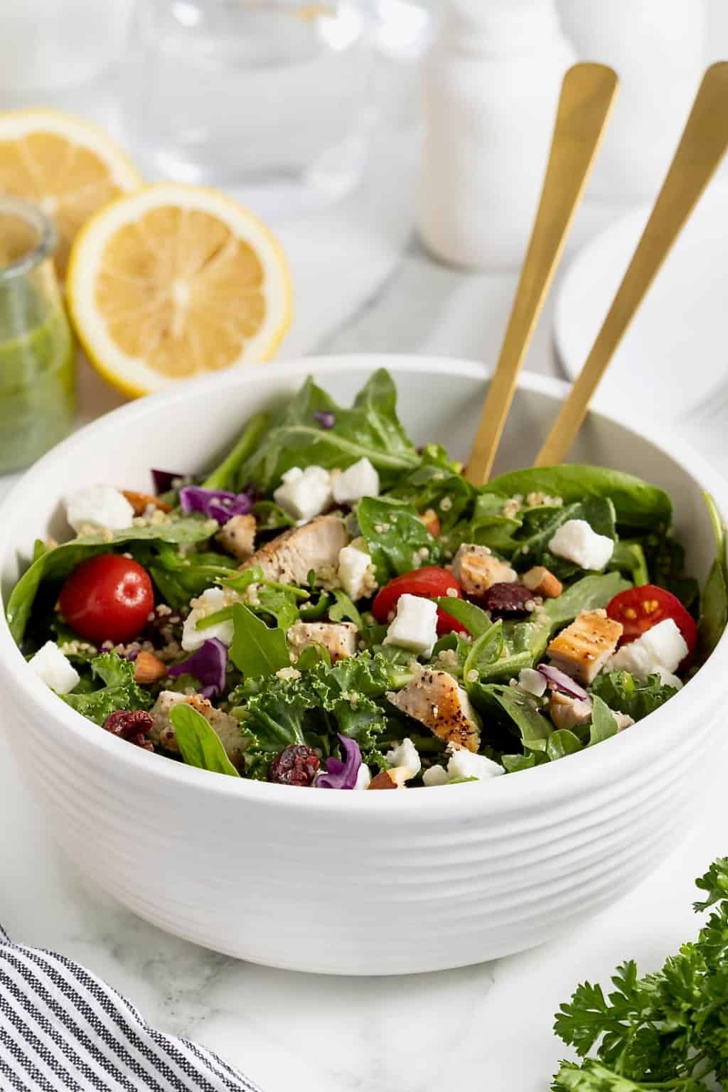 Chicken Quinoa Powerhouse Salad with Lemon Parsley Vinaigrette - The ...