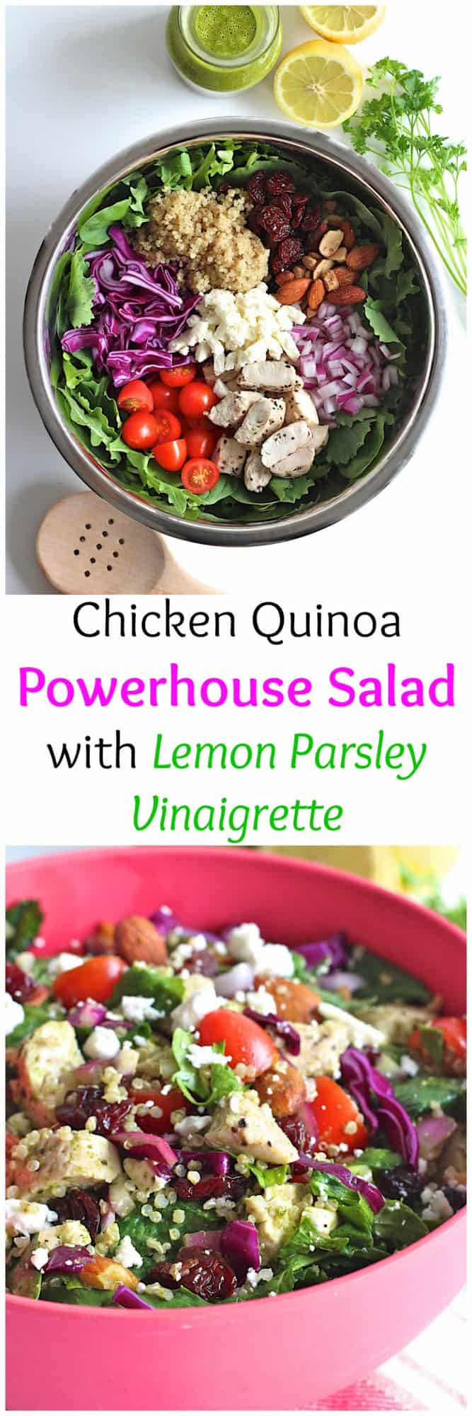 Chicken Quinoa Powerhouse Salad with Lemon Parsley Vinaigrette - The ...