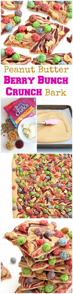 Peanut Butter Berry Bunch Crunch Bark - The BakerMama