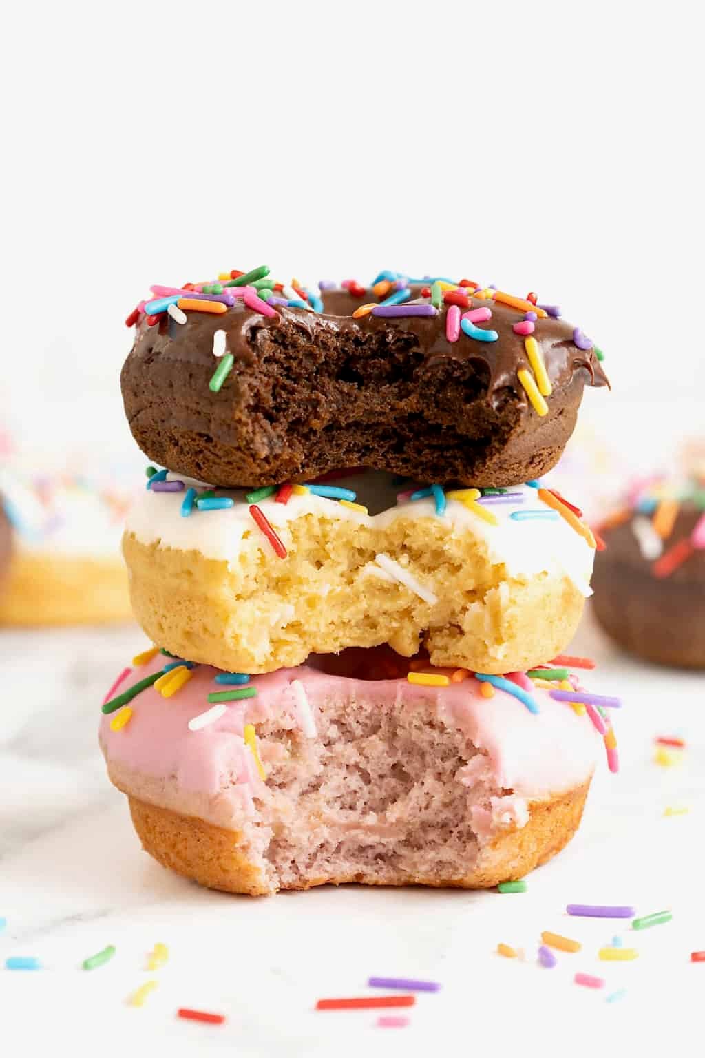 Cake Mix Baked Cake Donuts - The BakerMama