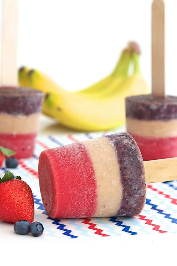 3-Ingredient Patriotic Fruit Pops - The BakerMama