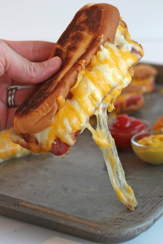Grilled Cheese Hot Dogs - The BakerMama