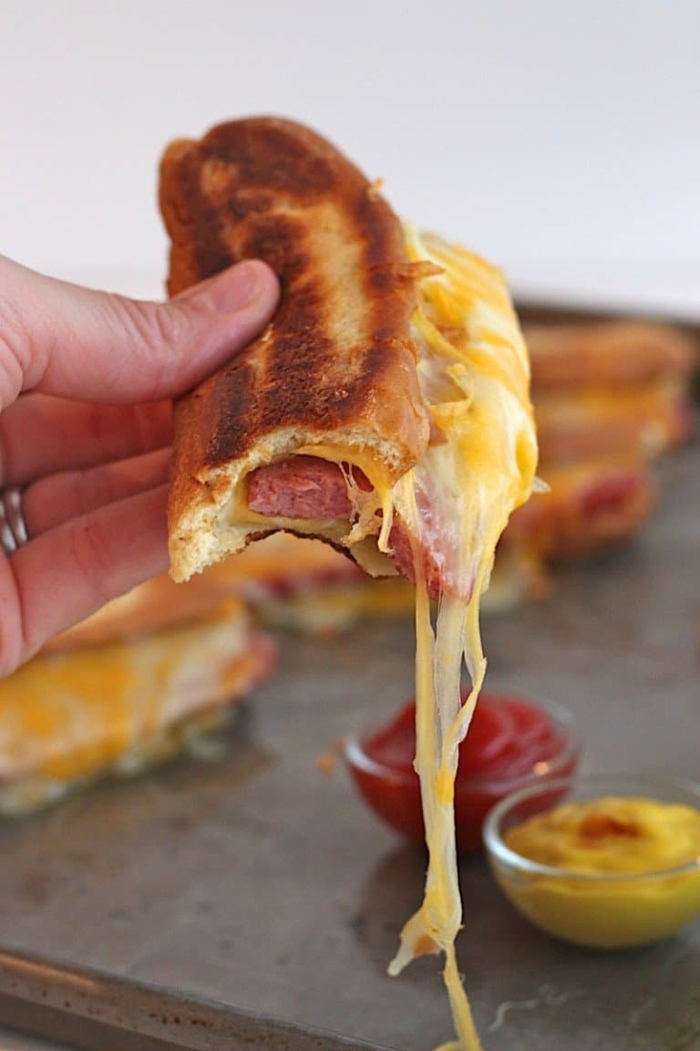 Grilled Cheese Hot Dogs - The BakerMama