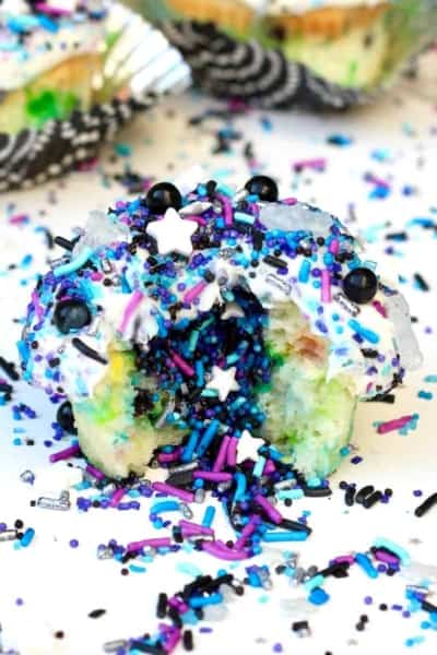Cosmic Cupcakes {with a Surprise Inside!} - The BakerMama