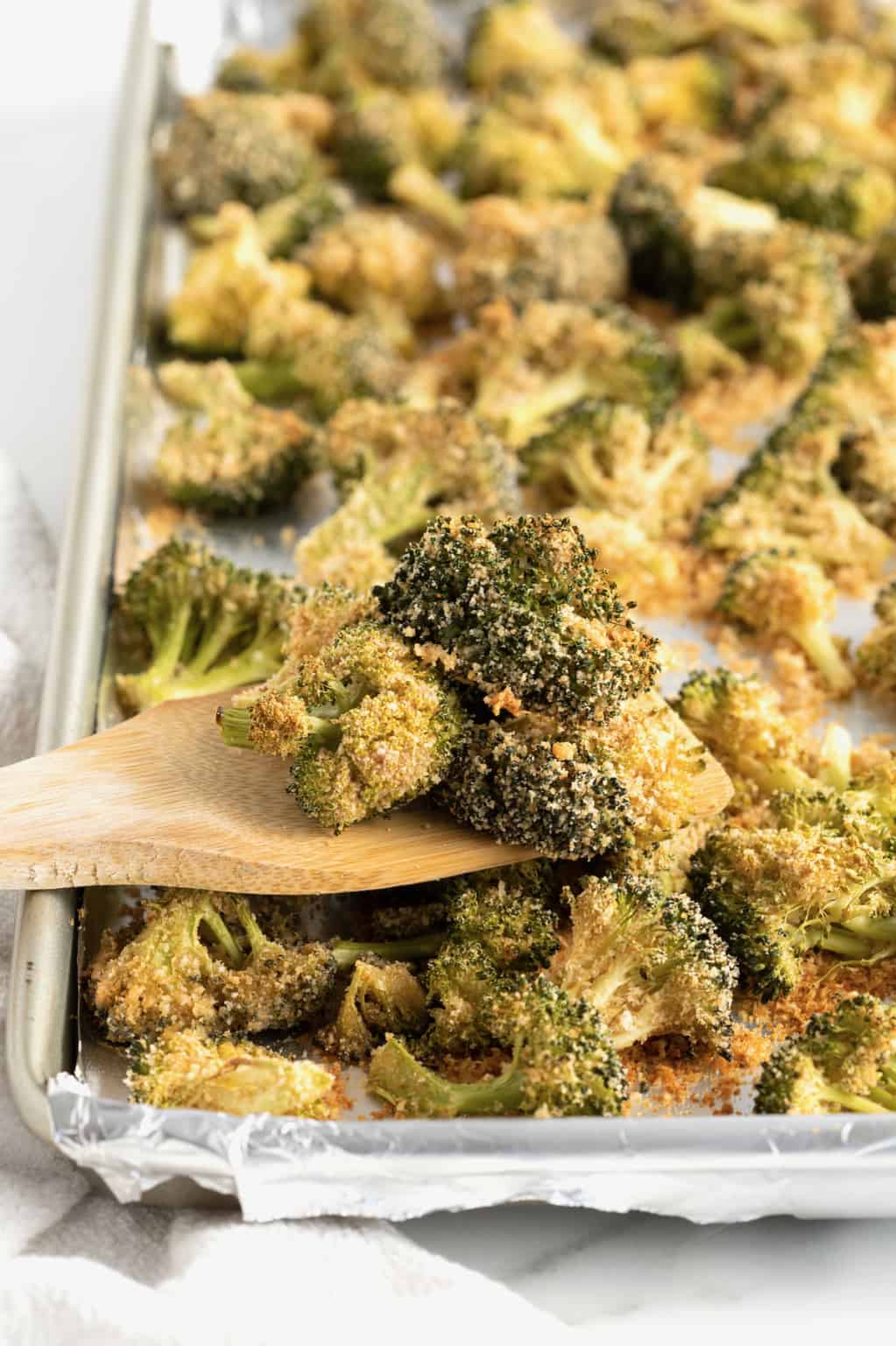 Crispy Oven-Fried Broccoli - The BakerMama
