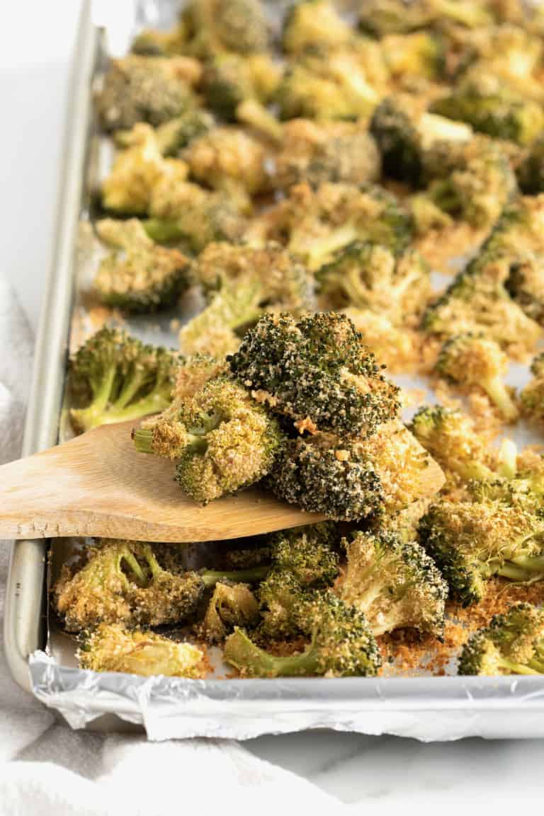 Crispy Oven-Fried Broccoli - The BakerMama