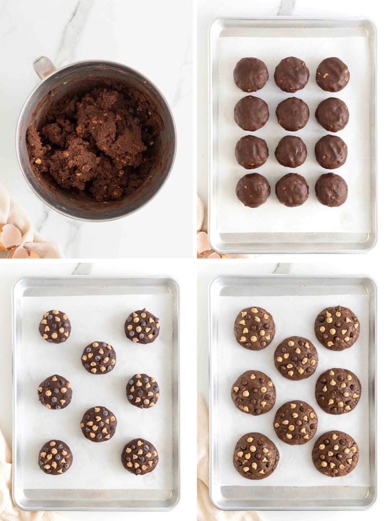 Chocolate Peanut Butter Chip Cookies - The BakerMama