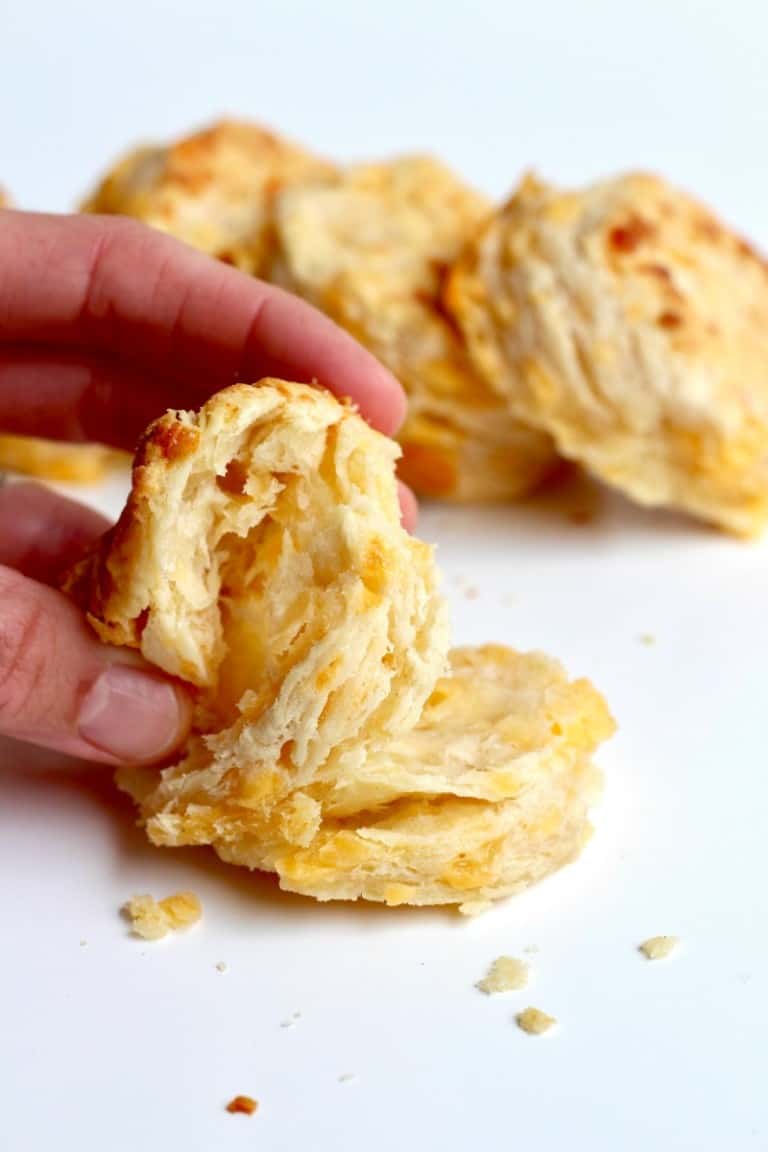 5-Ingredient Flaky Cheddar Biscuits - The BakerMama