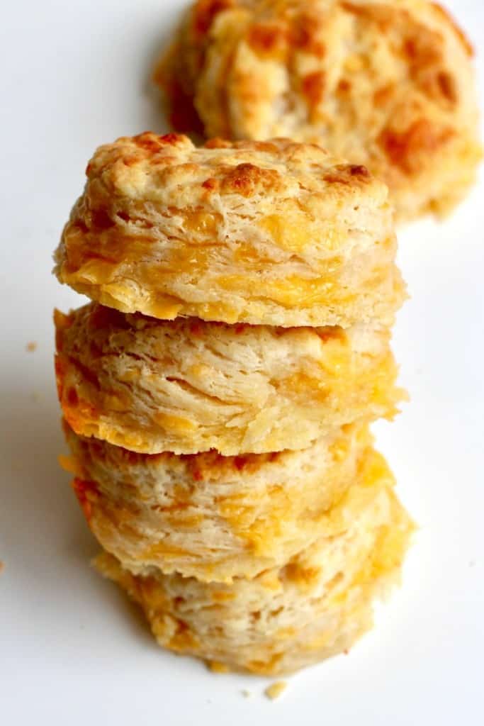 5-Ingredient Flaky Cheddar Biscuits - The BakerMama