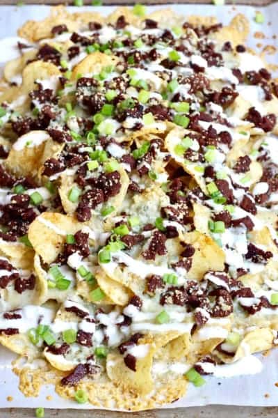 Black & Blue Steak Nachos - The BakerMama