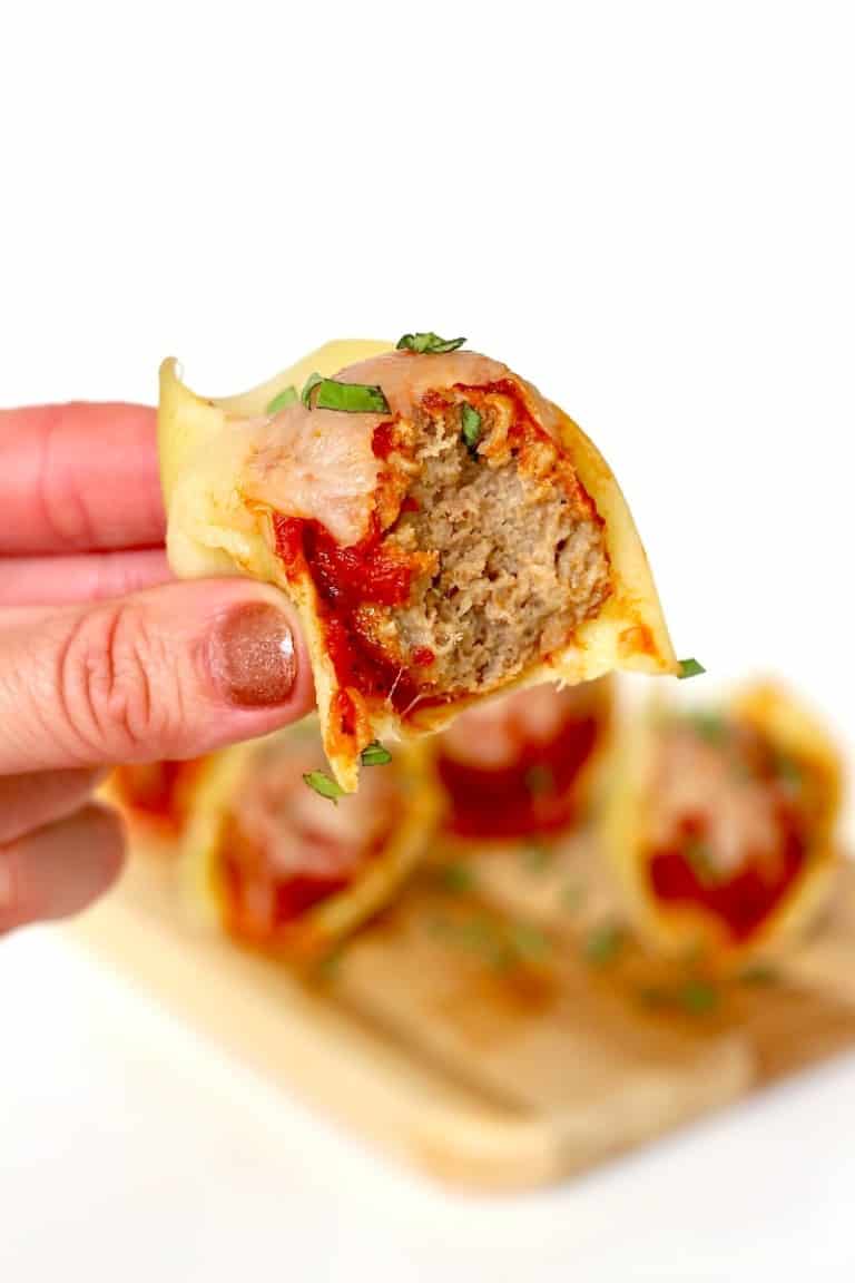 Meatball Stuffed Pasta Shells - The BakerMama