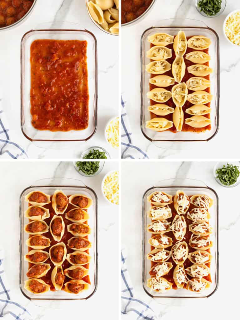 Meatball Stuffed Pasta Shells - The BakerMama