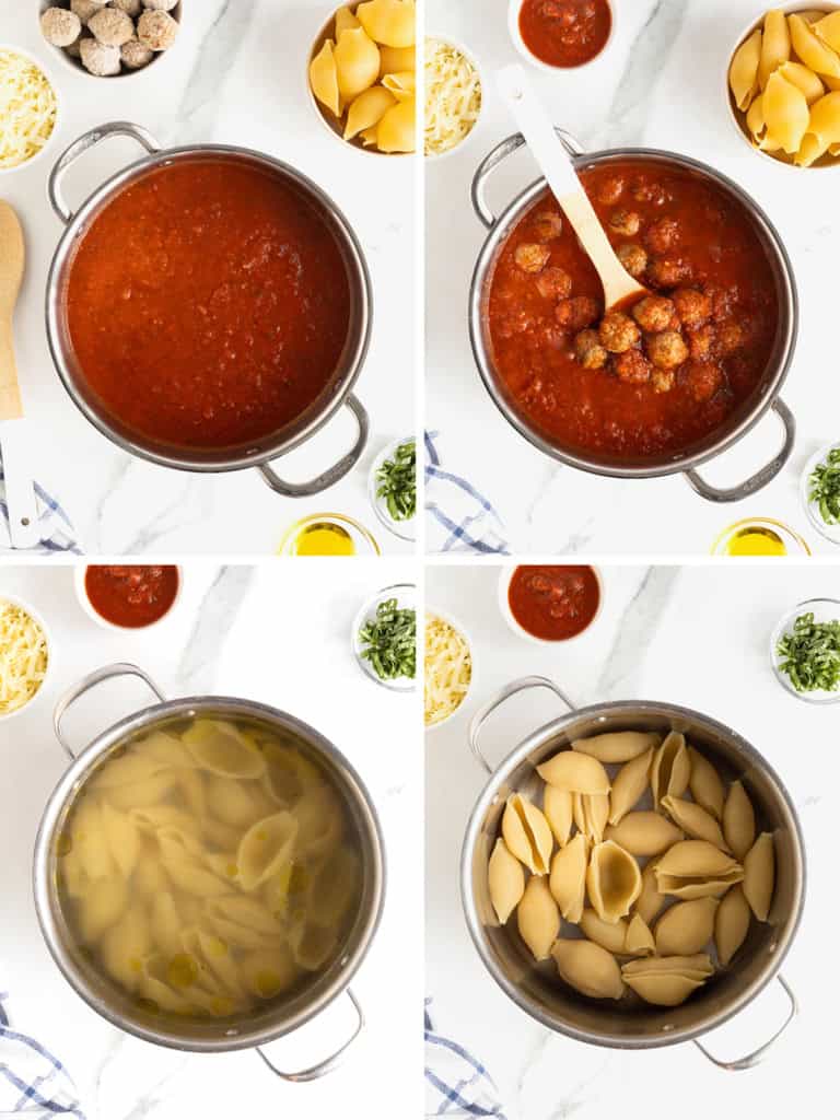 Meatball Stuffed Pasta Shells - The BakerMama