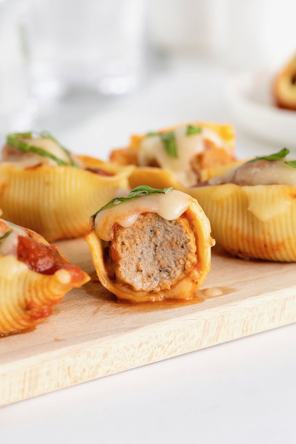 Meatball Stuffed Pasta Shells - The BakerMama