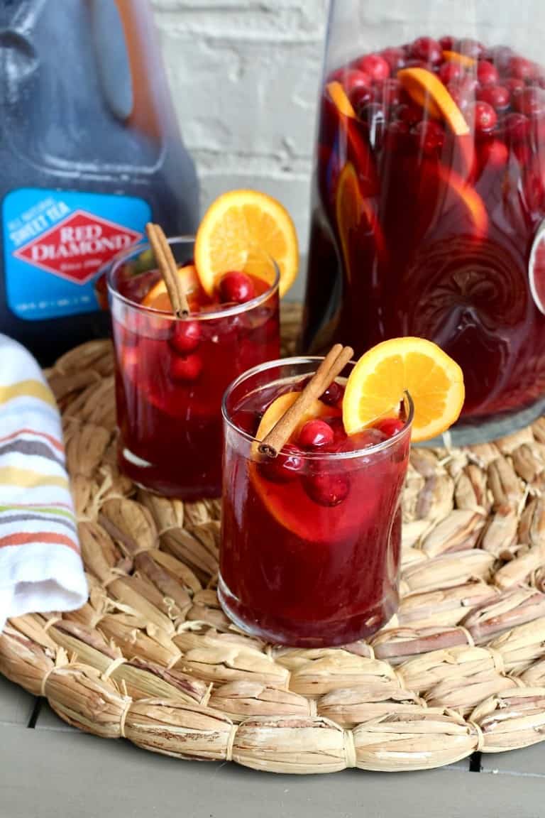 Cranberry Orange Spiked Sweet Tea - The BakerMama