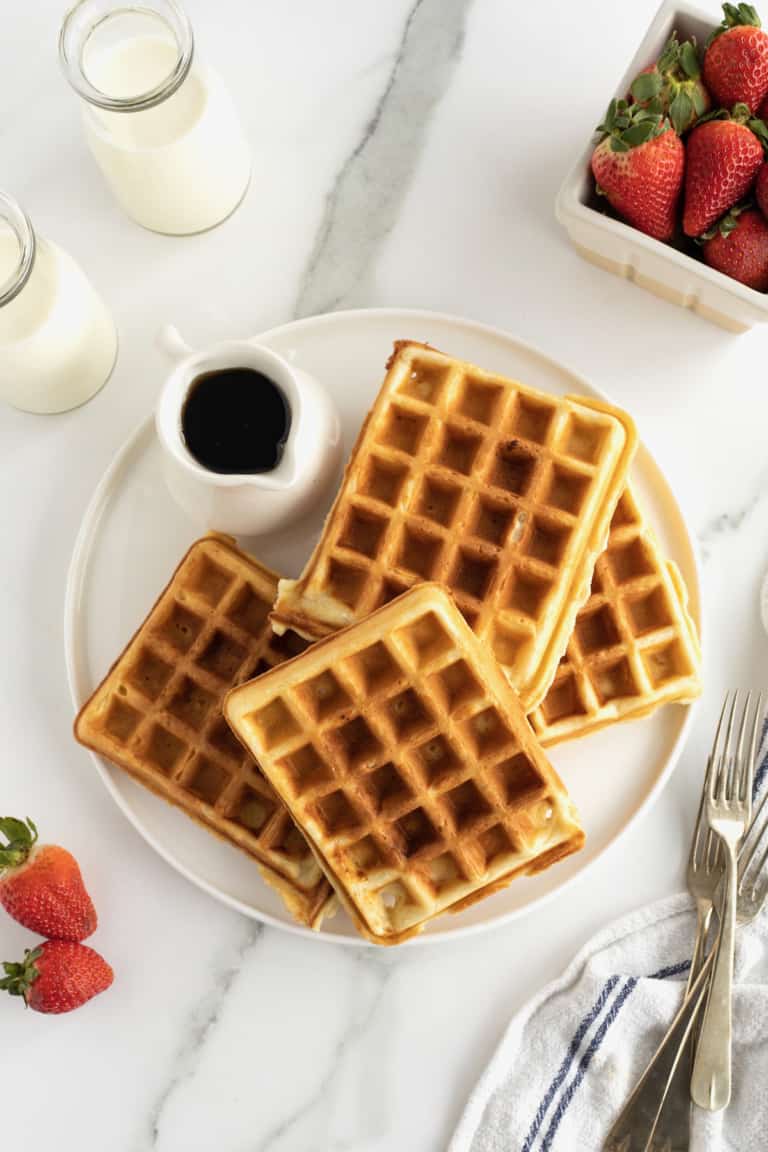 Crispy Waffles Recipe - The BakerMama