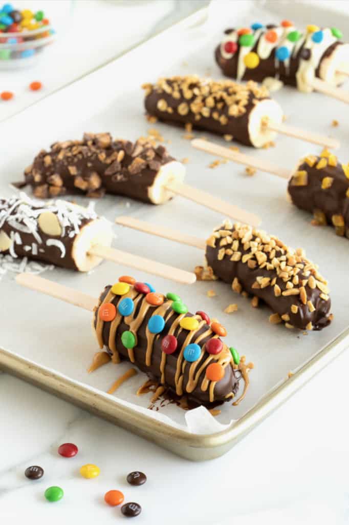 Chocolate Covered Frozen Banana Pops - The BakerMama