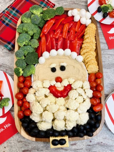 Healthy Santa Snack Board - The BakerMama