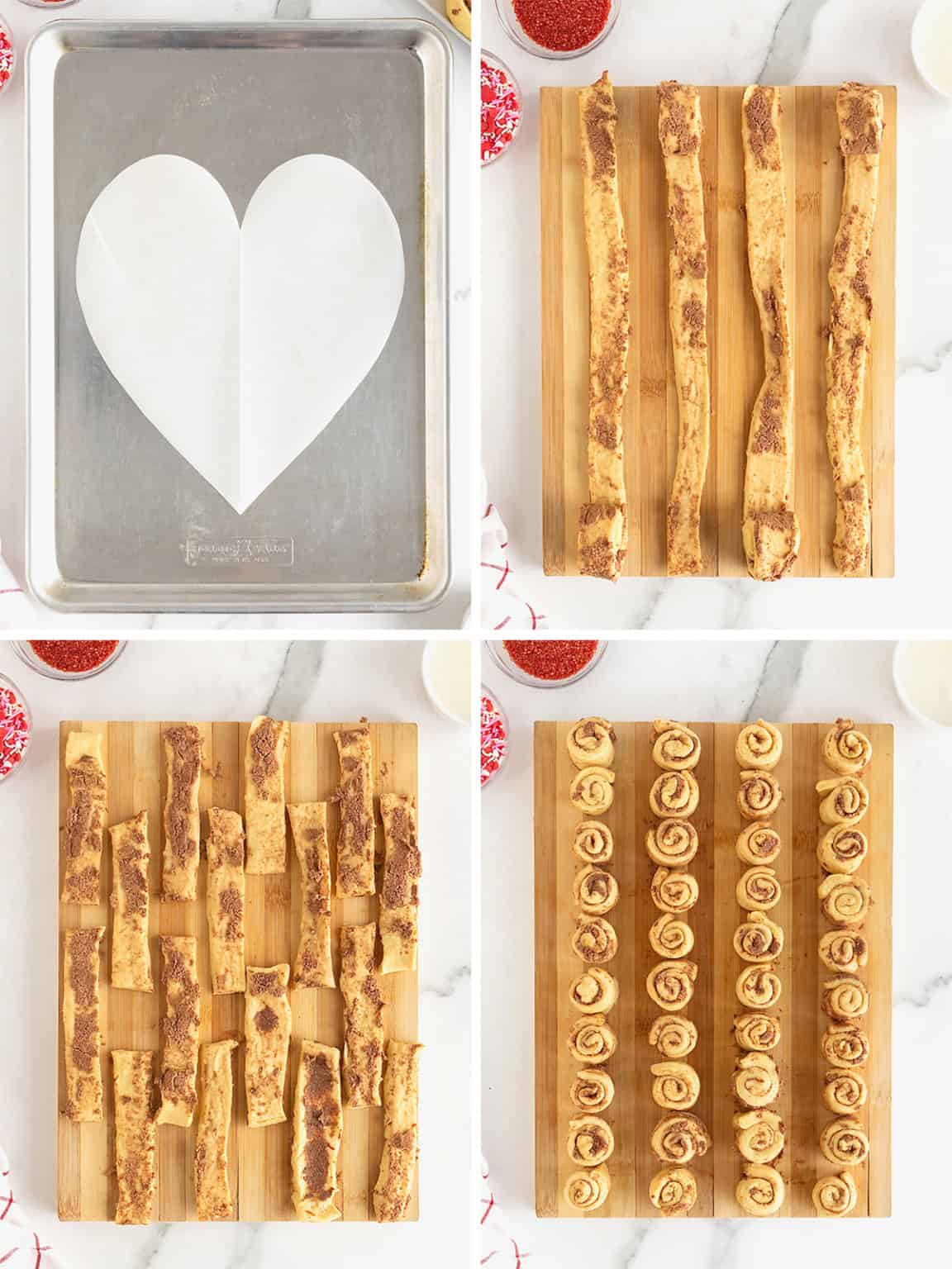 Pull-Apart Cinnamon Roll Heart - The BakerMama