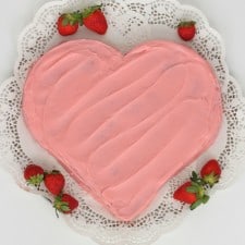 Fresh Strawberry Heart Cake - The BakerMama