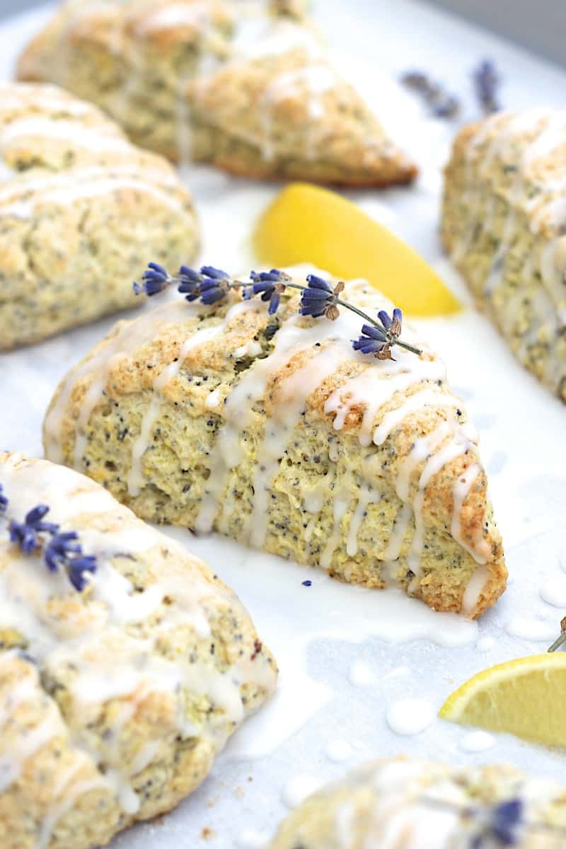Lemon Lavender Poppy Seed Scones - The BakerMama