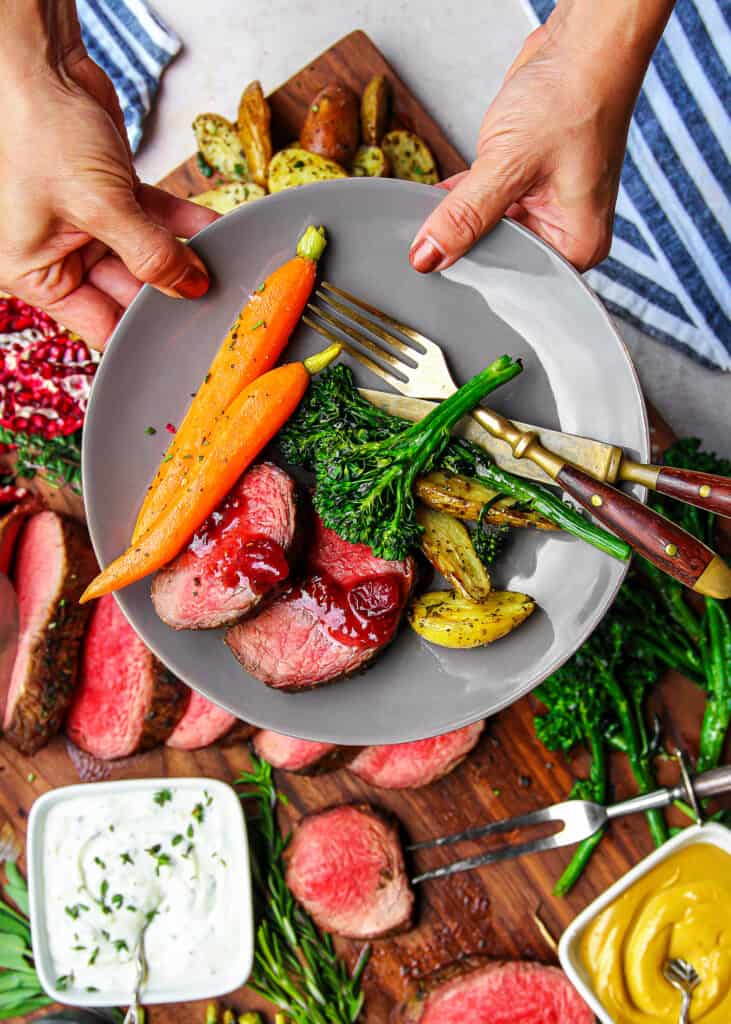 Roasted Beef Tenderloin Board - The BakerMama