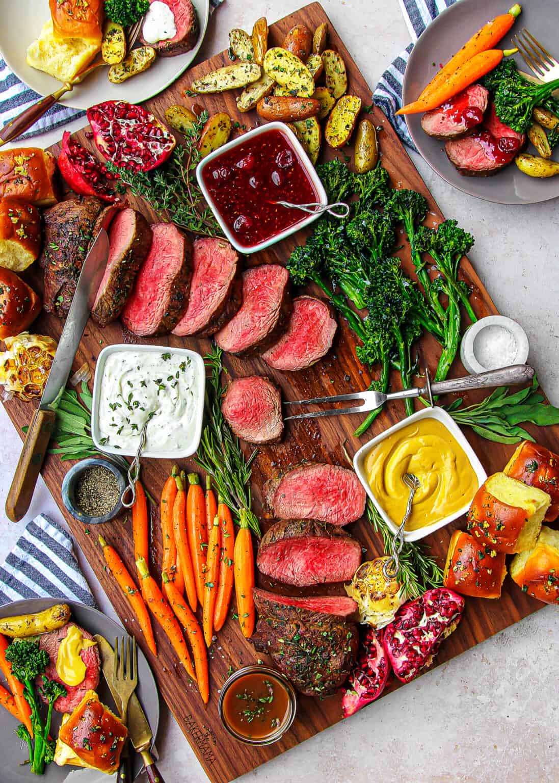 Roasted Beef Tenderloin Board - The BakerMama