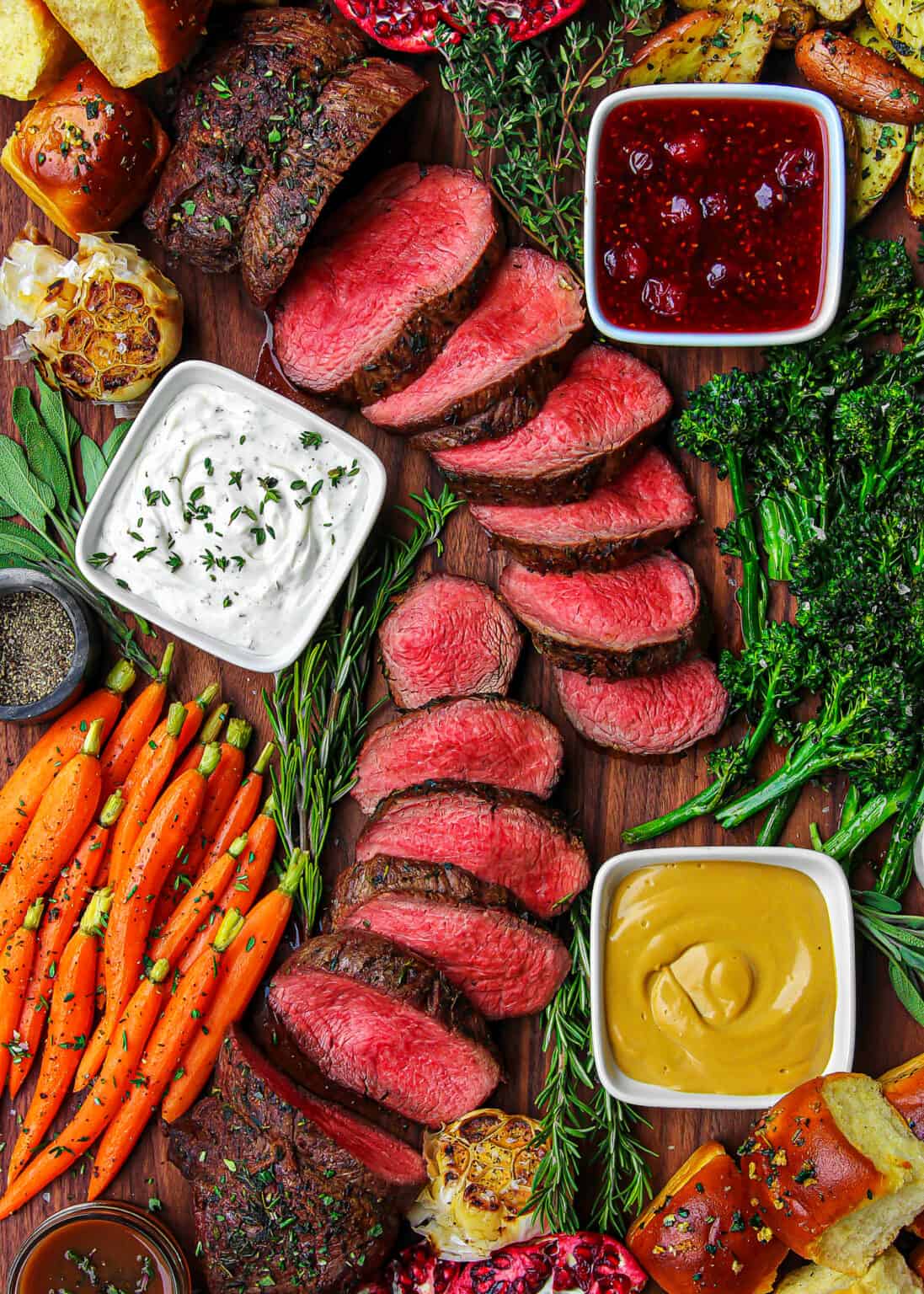Roasted Beef Tenderloin Board - The BakerMama