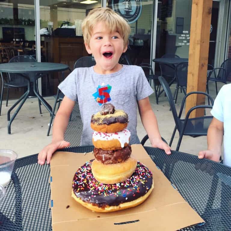 Birthday Donut Cake - The BakerMama