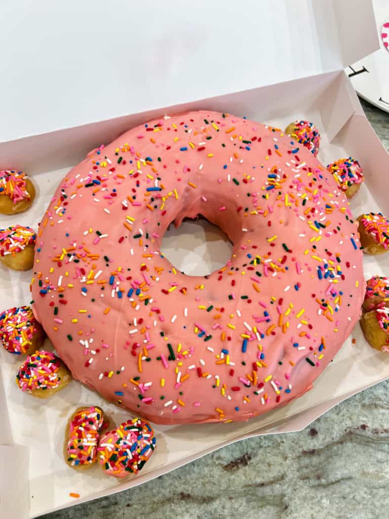Birthday Donut Cake - The BakerMama