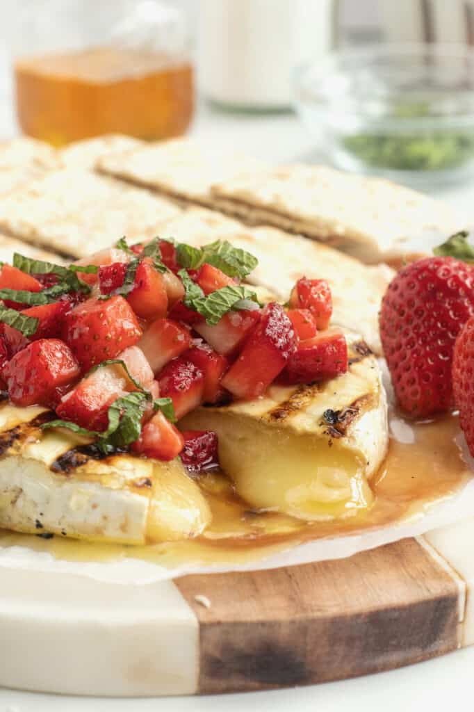 Grilled Brie with Strawberries - The BakerMama