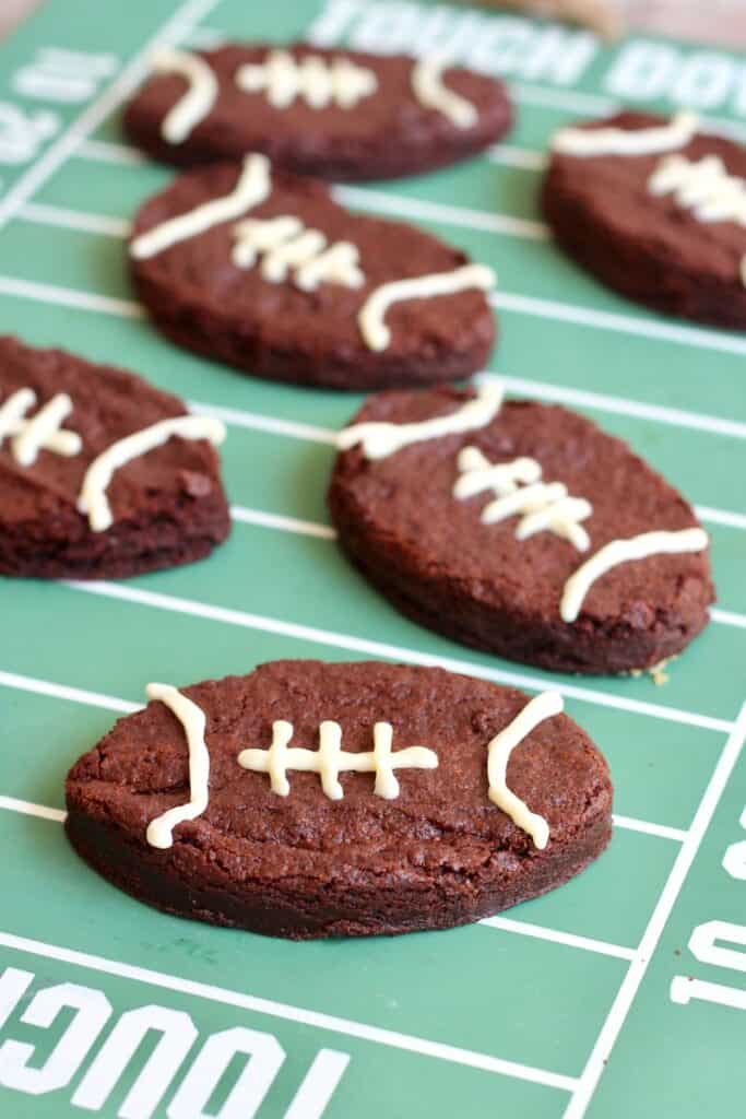 Football-Shaped Fudge Brownies - The BakerMama