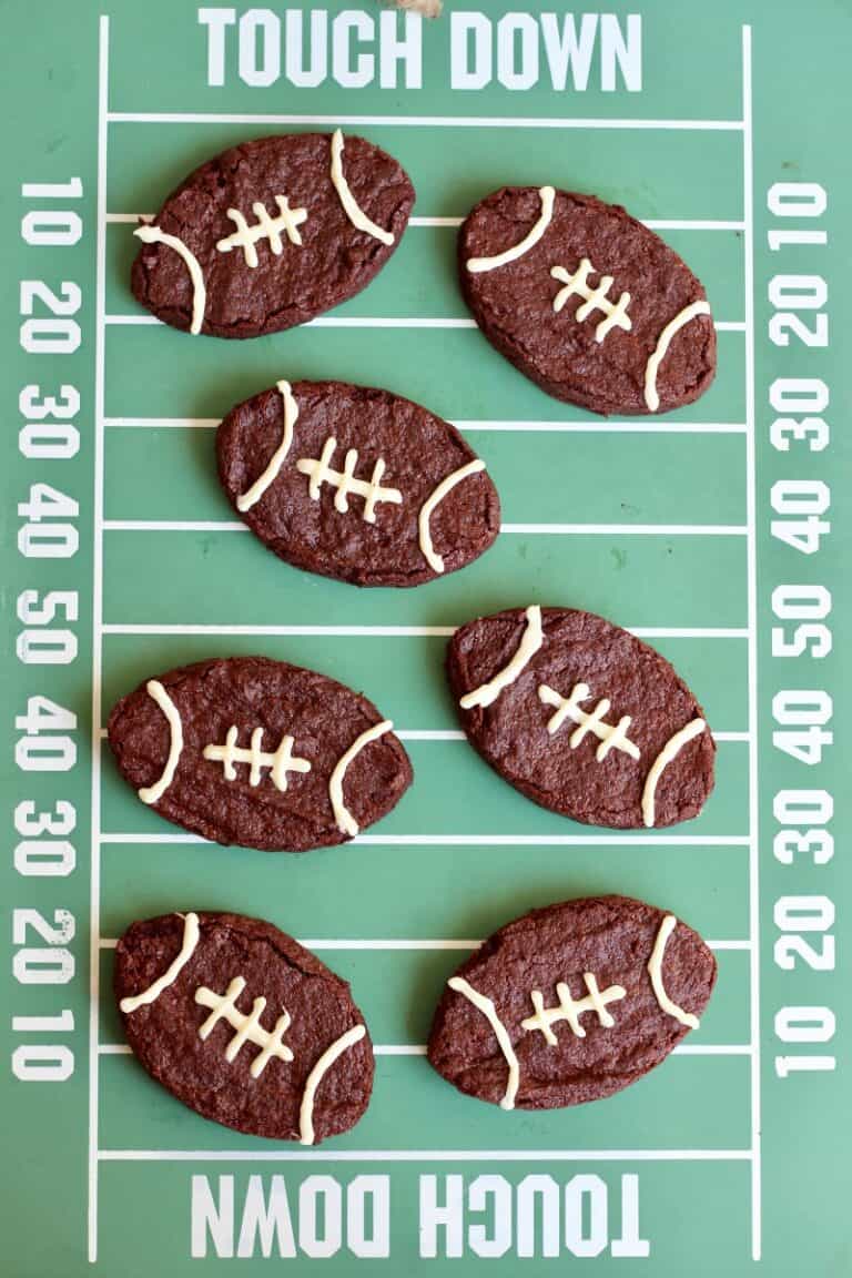 Football-Shaped Fudge Brownies - The BakerMama