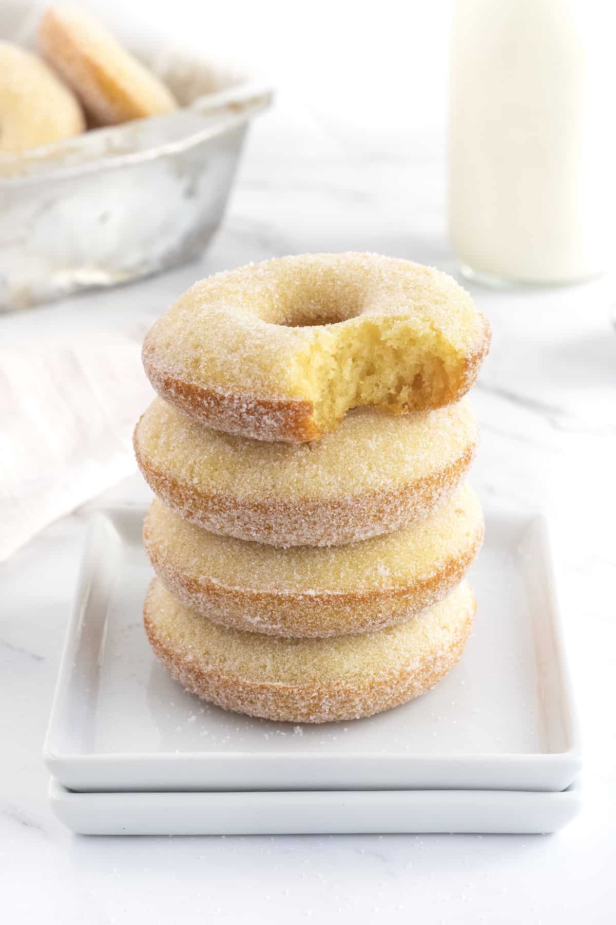 Sugar Coated Baked Donuts - The BakerMama